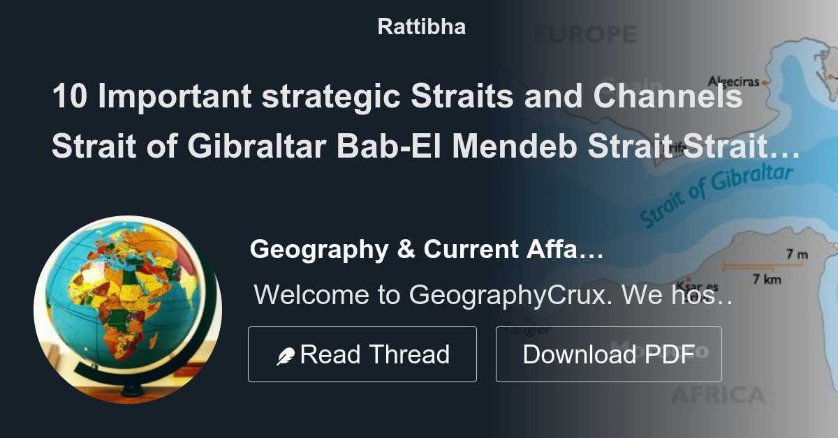 10 Important strategic Straits and Channels Strait of Gibraltar Bab-El ...