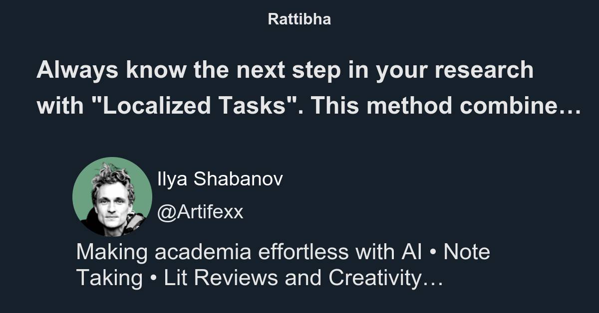 Always know the next step in your research with "Localized Tasks". This ...