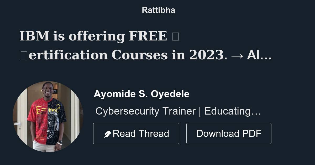 𝐈𝐁𝐌 𝐢𝐬 𝐨𝐟𝐟𝐞𝐫𝐢𝐧𝐠 𝐅𝐑𝐄𝐄 𝐂𝐞𝐫𝐭𝐢𝐟𝐢𝐜𝐚𝐭𝐢𝐨𝐧 𝐂𝐨𝐮𝐫𝐬𝐞𝐬 𝐢𝐧 𝟐𝟎𝟐𝟑. → AI → Machine ...