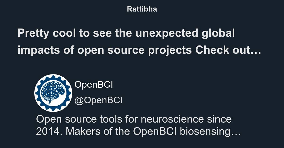 Pretty cool to see the unexpected global impacts of open source projects Check out how this ...