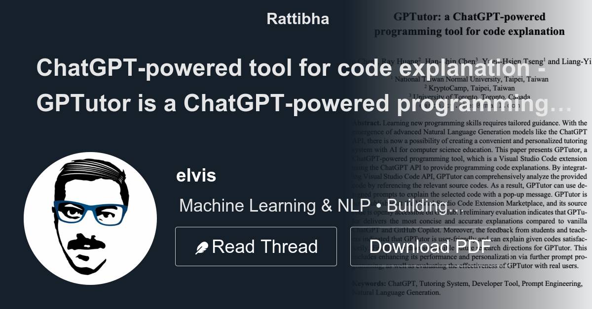 ChatGPT-powered tool for code explanation - GPTutor is a ChatGPT-powered programming tool for ...