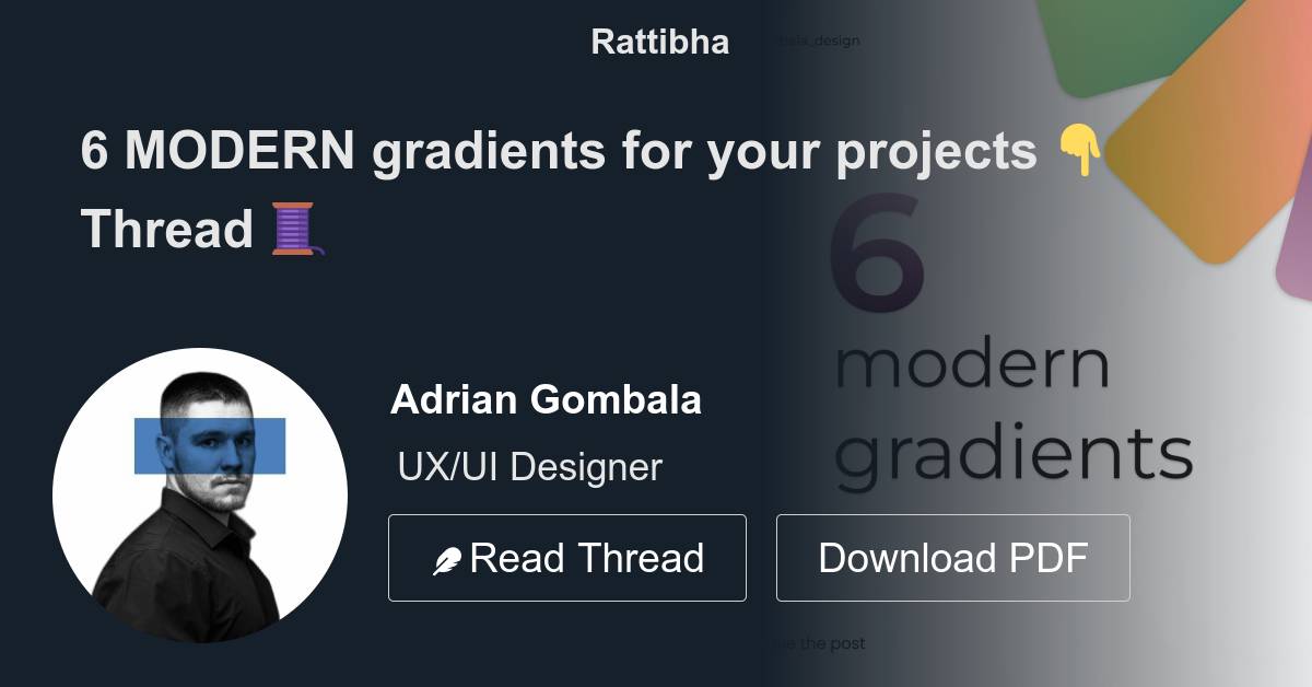 6 MODERN gradients for your projects 👇 Thread 🧵 - Thread from Adrian ...