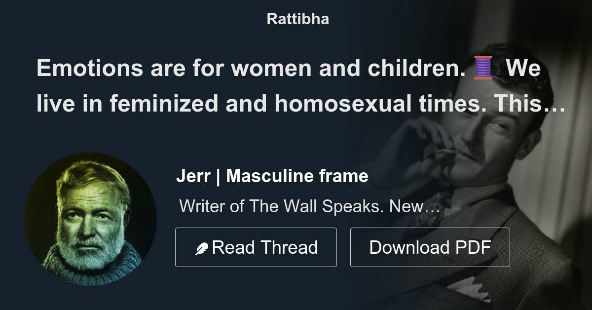 Emotions are for women and children. 🧵 - المسلسل من Jerr @jerr_rrej - رتبها