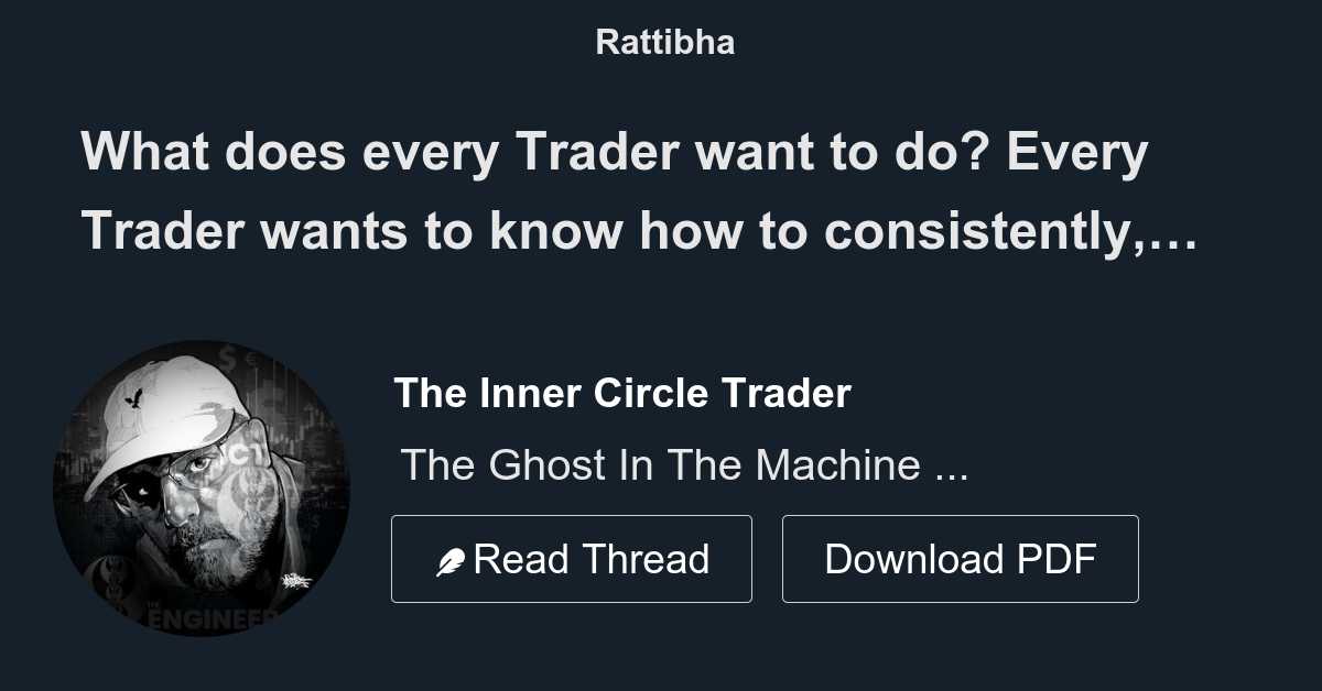 What does every Trader want to do? - Thread from The Inner Circle ...