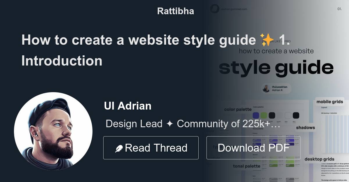 How to create a website style guide - Thread from UI Adrian @uiuxadrian - Rattibha