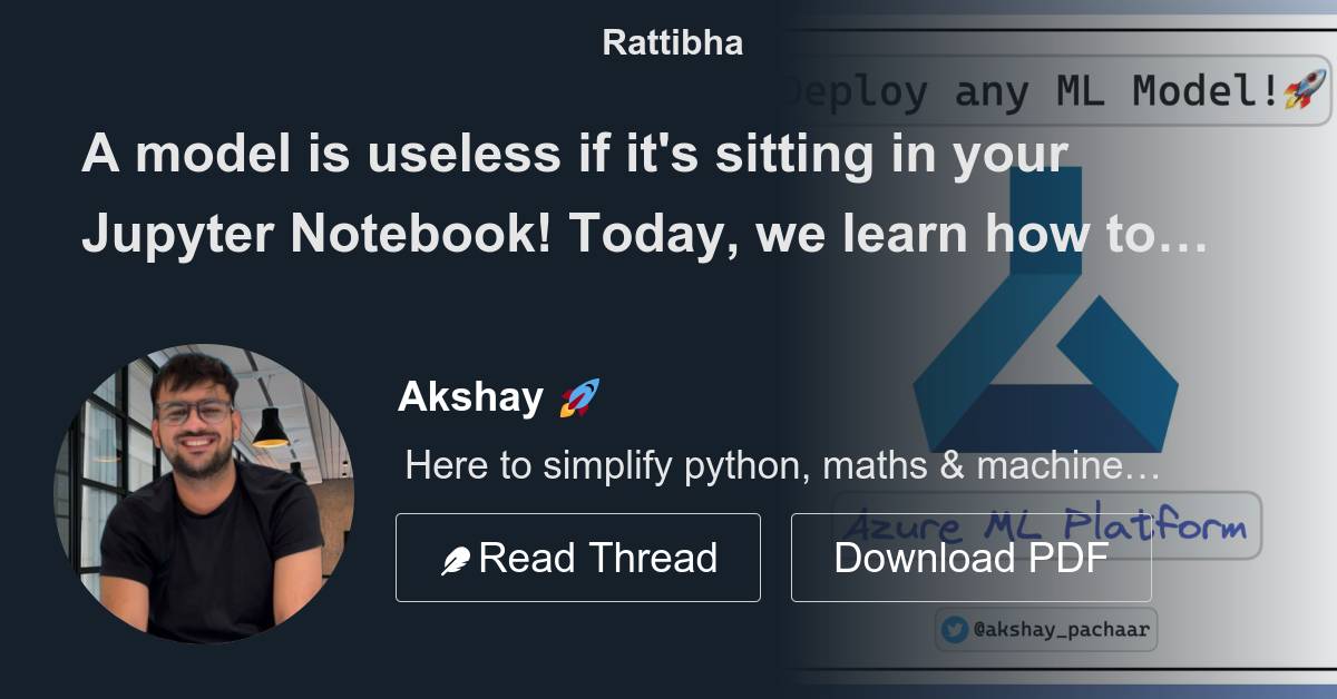 A model is useless if it's sitting in your Jupyter Notebook! Today, we ...