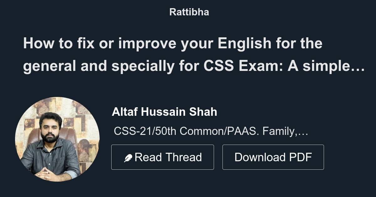 How to fix or improve your English for the general and specially for CSS Exam: A simple guide ...