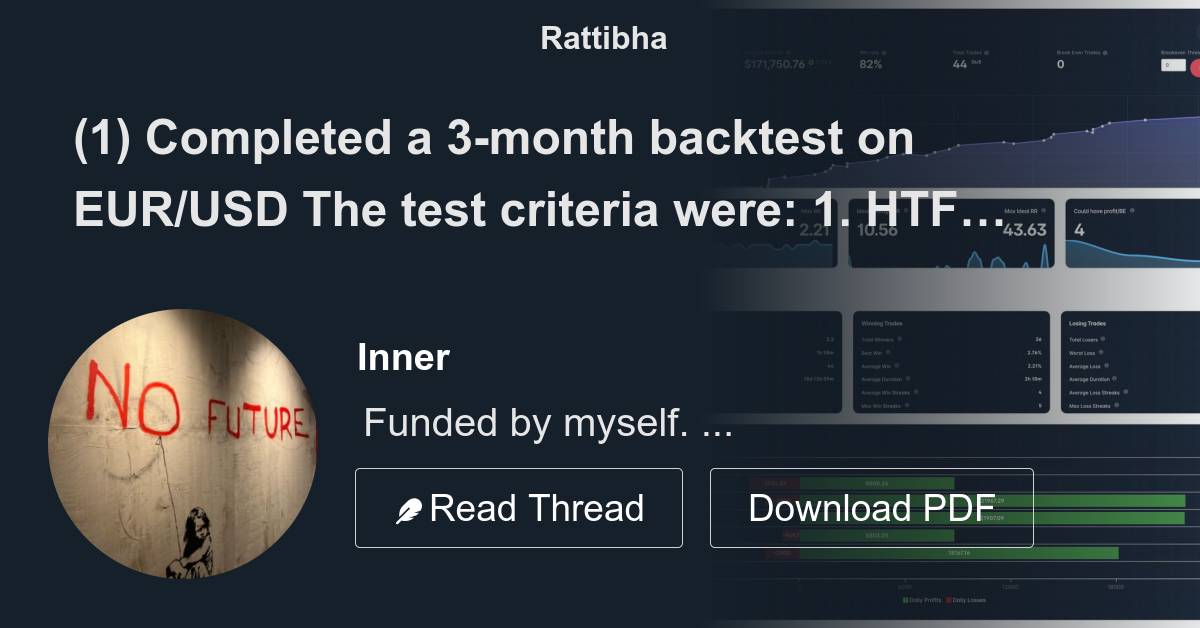 (1) Completed a 3-month backtest on EUR/USD The test criteria were: 1 ...