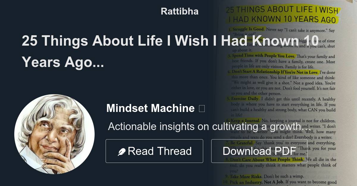 25 Things About Life I Wish I Had Known 10 Years Ago Thread From