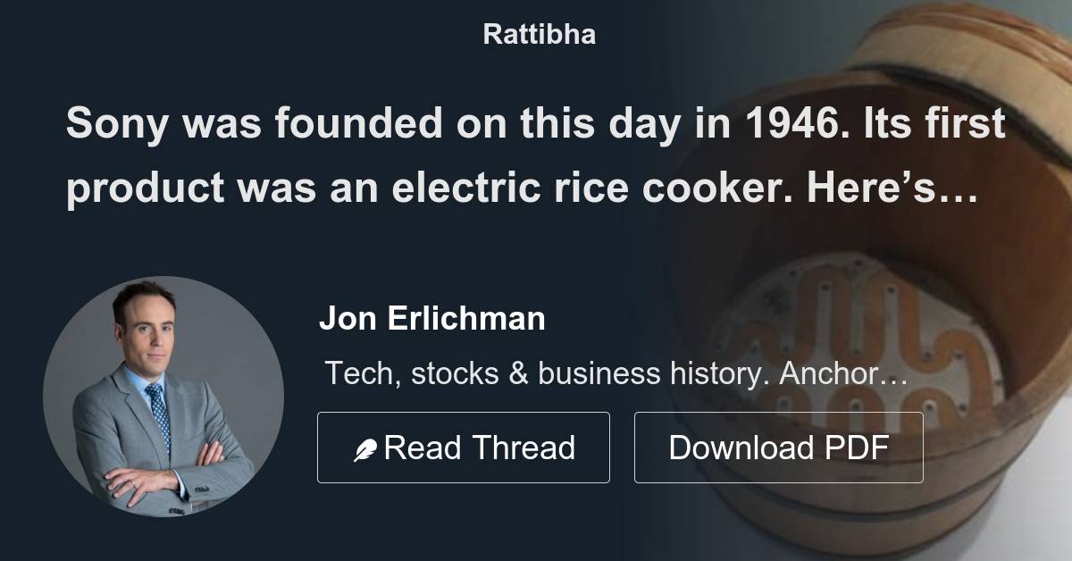 Sony was founded on this day in 1946. Its first product was an electric ...