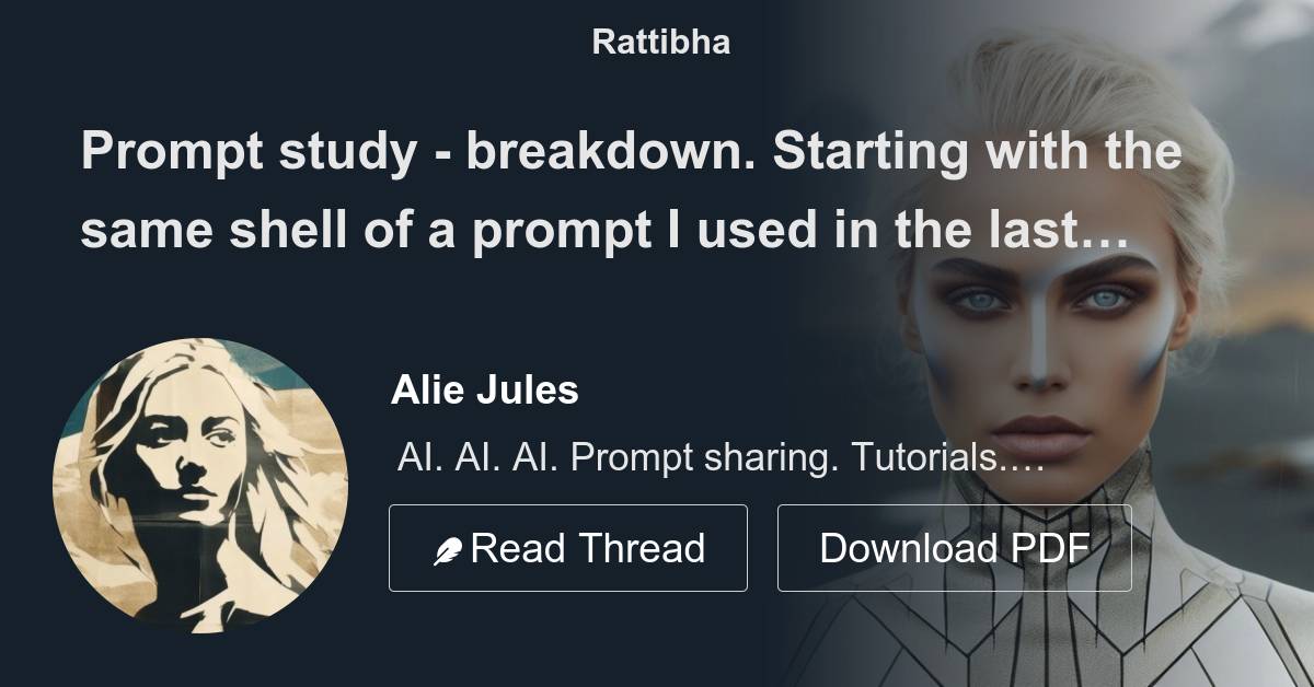 Prompt study - breakdown. Starting with the same shell of a prompt I ...