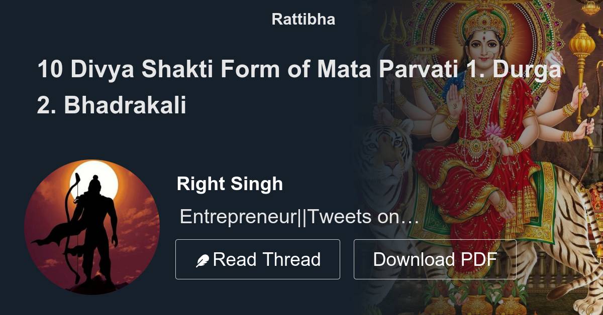 10 Divya Shakti Form of Mata Parvati 1. Durga - Thread from Right Singh ...