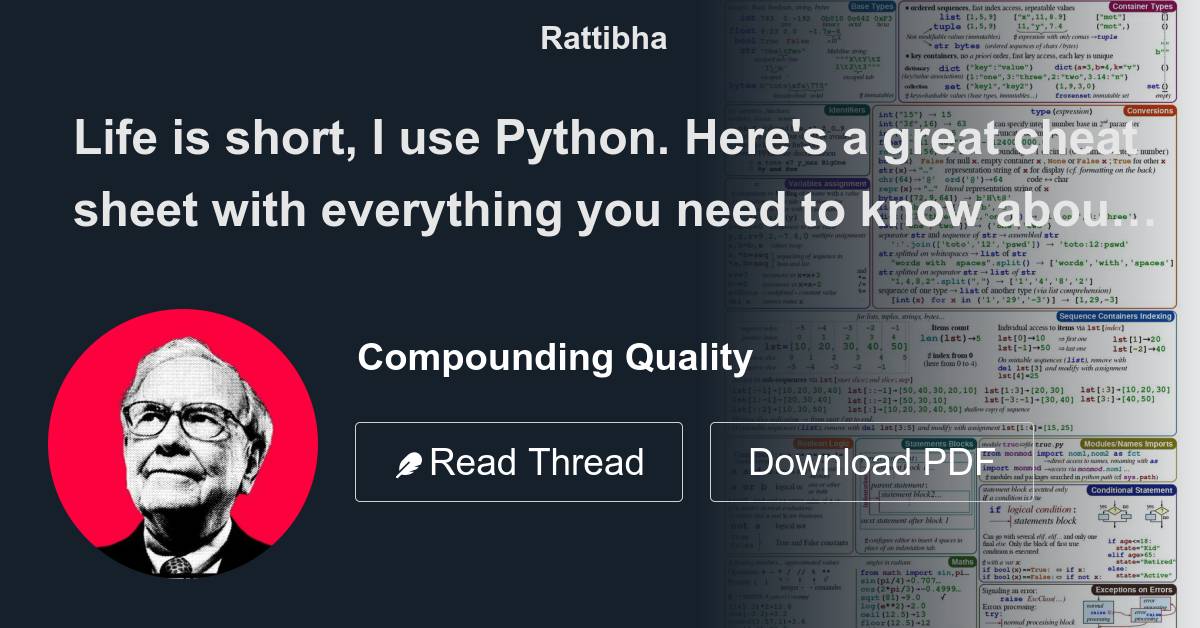 Life is short, I use Python. Here's a great cheat sheet with everything ...