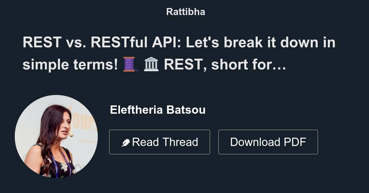 REST vs. RESTful API: Let's break it down in simple terms! 🧵 - Thread ...
