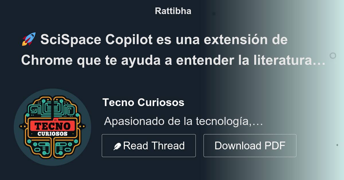 🚀 SciSpace Copilot es una extensión de Chrome que te ayuda a entender la literatura científica ...