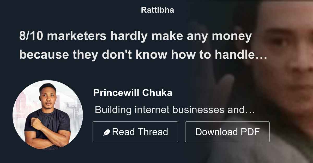8/10 marketers hardly make any money because they don't know how to handle objections. → Don't ...