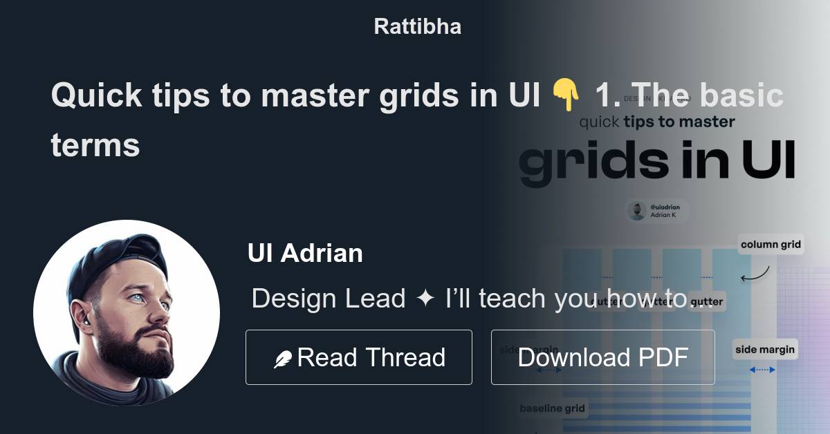 Quick tips to master grids in UI 👇 - المسلسل من UI Adrian @uiuxadrian - رتبها