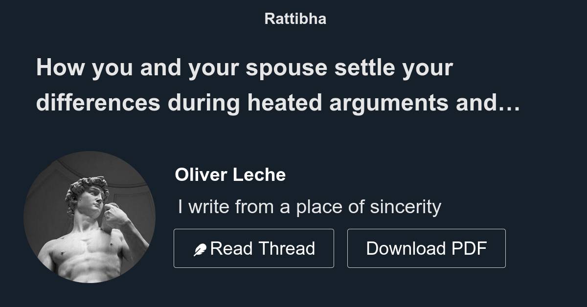 How you and your spouse settle your differences during heated arguments ...