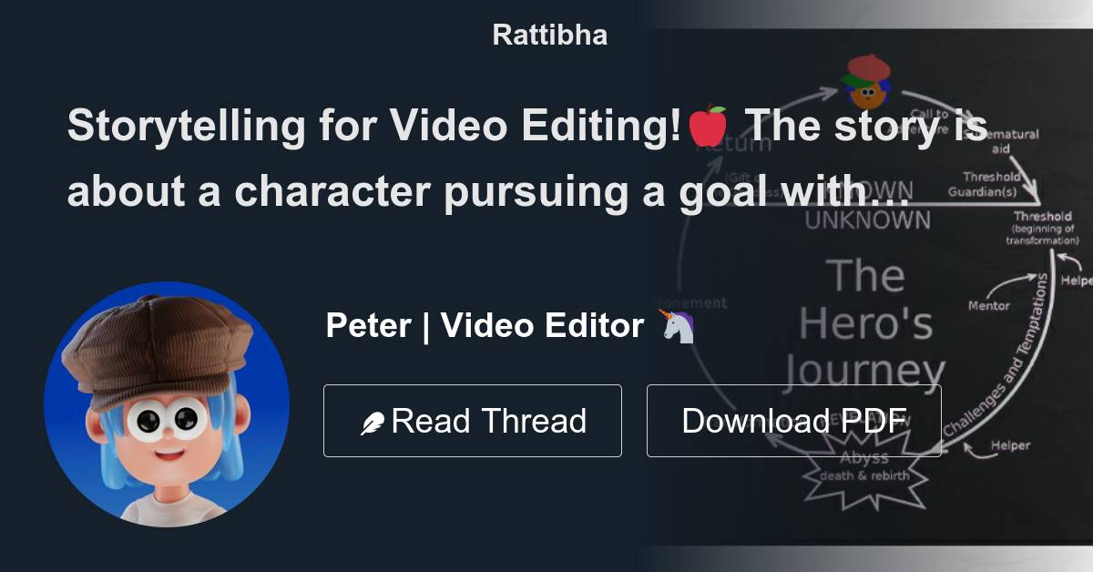 Storytelling for Video Editing!🍎 The story is about a character ...