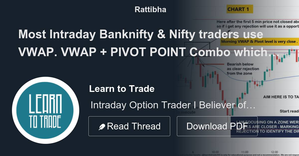 Most Intraday Banknifty & Nifty traders use VWAP. VWAP + PIVOT POINT Combo which includes, 🟢 ...
