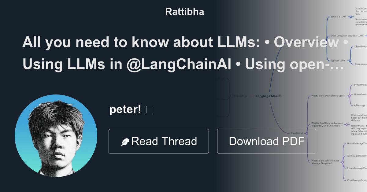 All you need to know about LLMs: • Overview • Using LLMs in @LangChainAI • Using open-sourced ...