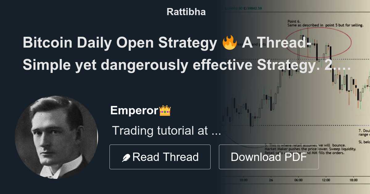 Bitcoin Daily Open Strategy 🔥 A Thread-Simple yet dangerously effective ...