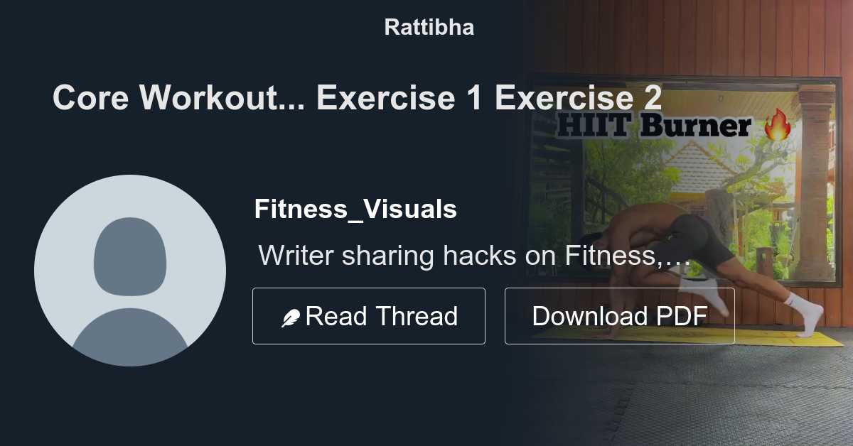 Core Workout... Exercise 1 - Thread from Fitness_Visuals @Fitness ...