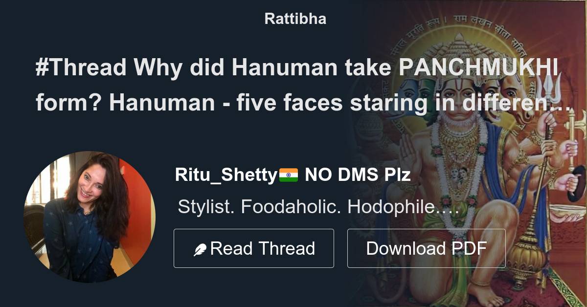 #Thread Why did Hanuman take PANCHMUKHI form? Hanuman - five faces staring in different ...