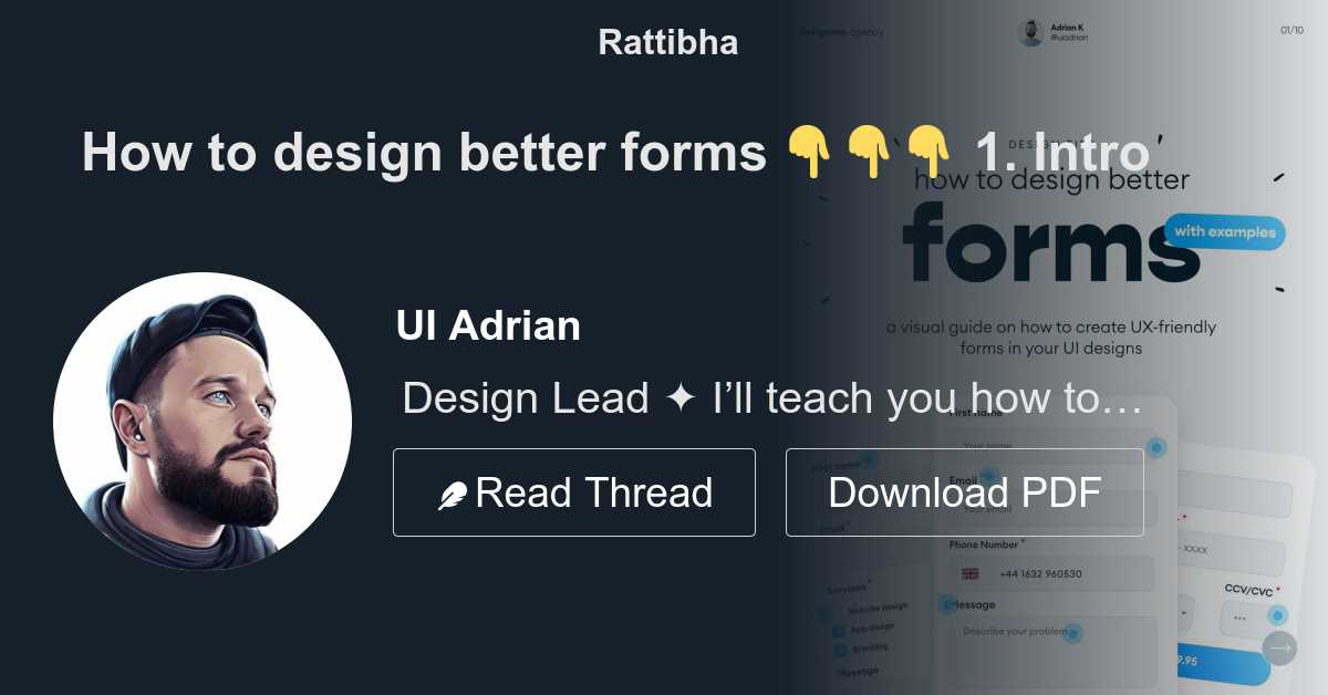 How to design better forms 👇👇👇 - Thread from UI Adrian @uiuxadrian - Rattibha