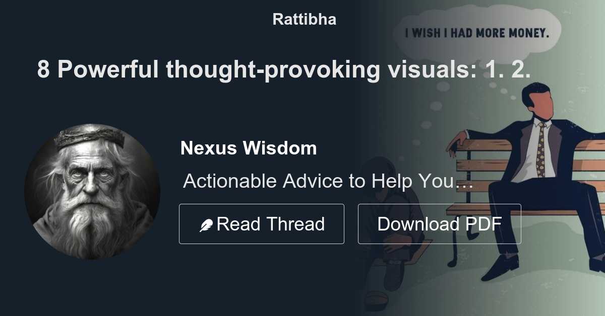 8 Powerful thought-provoking visuals: 1. - Thread from Nexus Wisdom ...