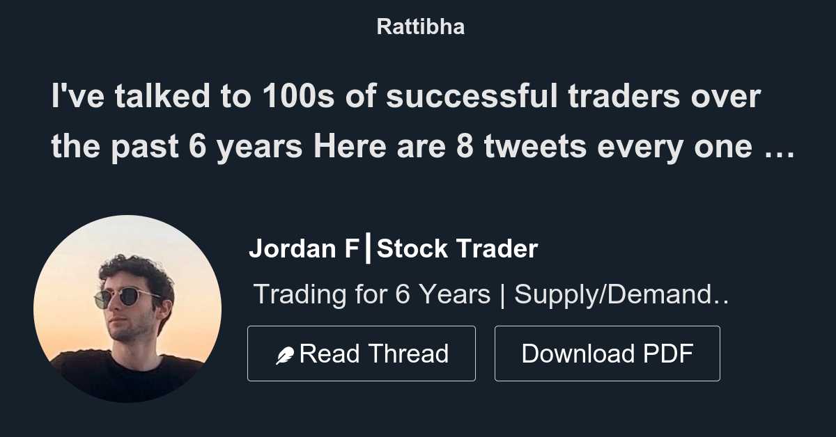 I've talked to 100s of successful traders over the past 6 years Here ...