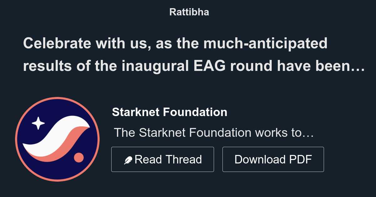 Celebrate with us, as the much-anticipated results of the inaugural EAG round have been unveiled ...