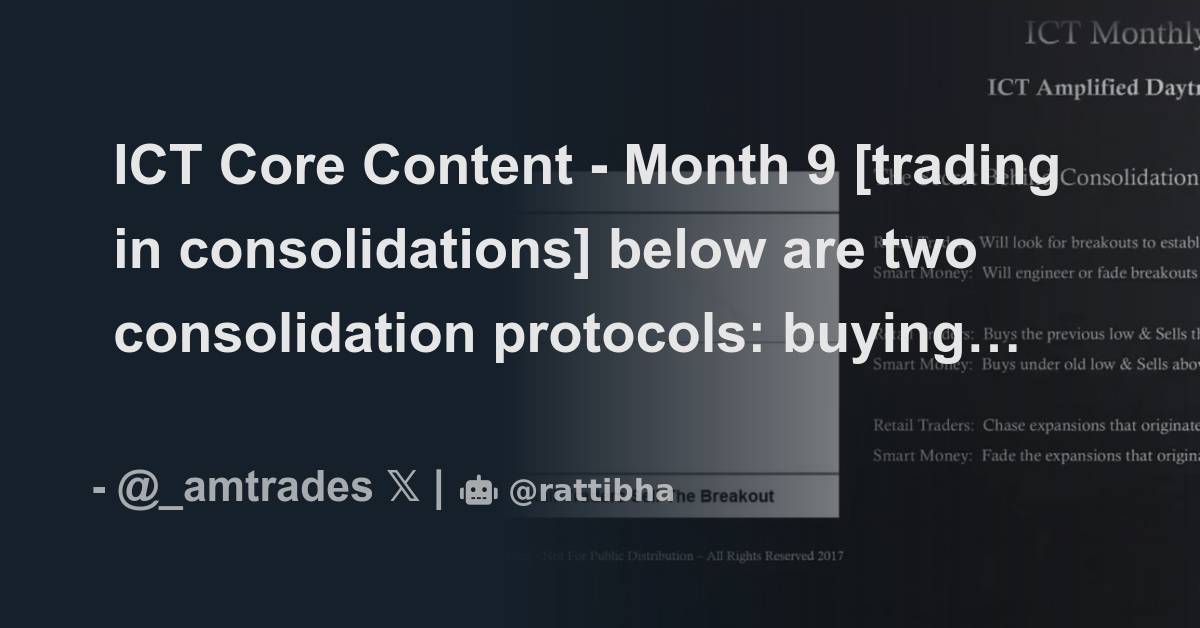 ICT Core Content - Month 9 [trading in consolidations] - Thread from AM ...