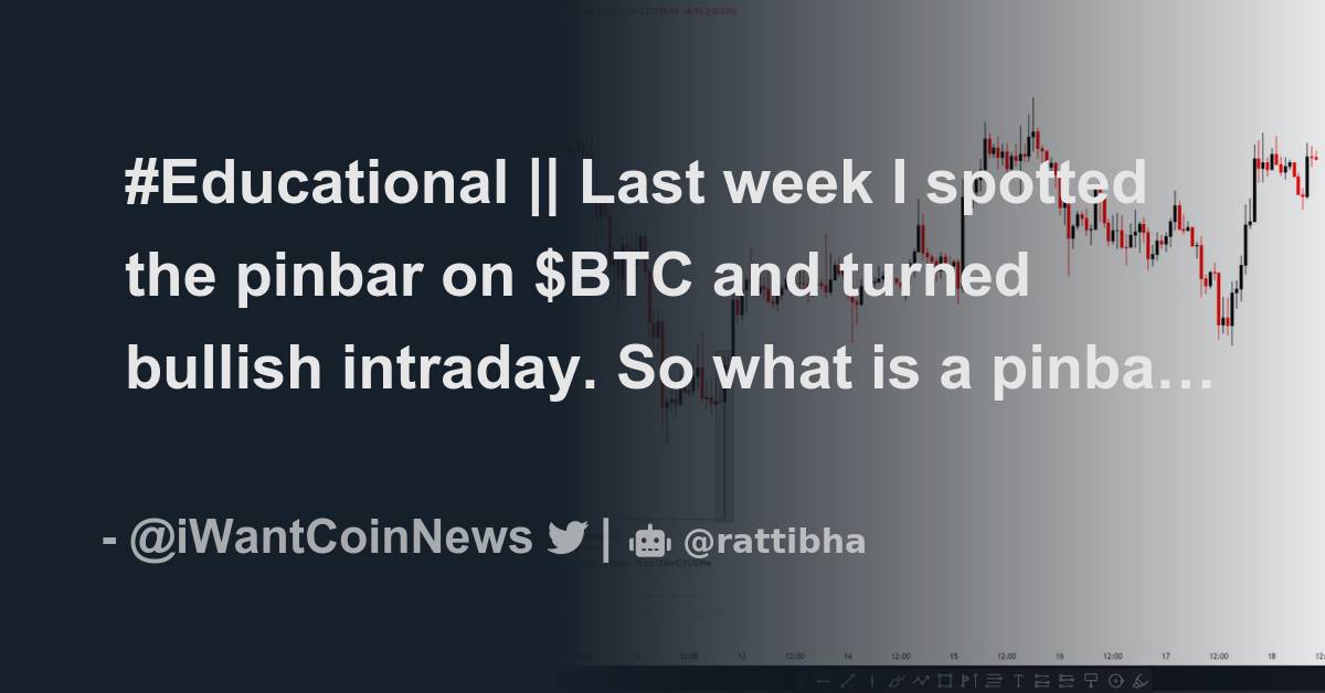 #Educational || Last week I spotted the pinbar on $BTC and turned ...