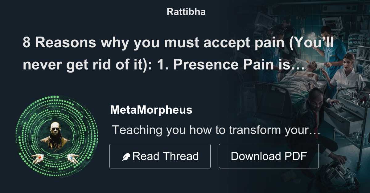 8 Reasons why you must accept pain (You’ll never get rid of it ...