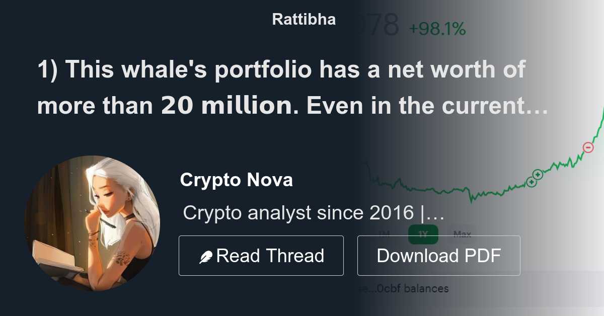 1) This whale's portfolio has a net worth of more than 𝟮𝟬 𝗺𝗶𝗹𝗹𝗶𝗼𝗻. Even in the current market ...