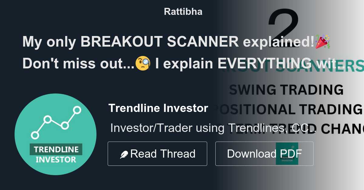 My only BREAKOUT SCANNER explained!🎉 Don't miss out...🧐 I explain ...