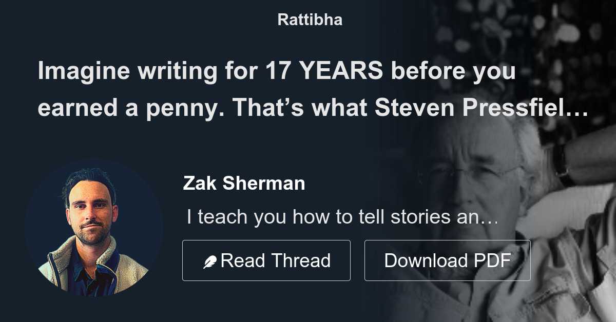Imagine writing for 17 YEARS before you earned a penny. That’s what ...