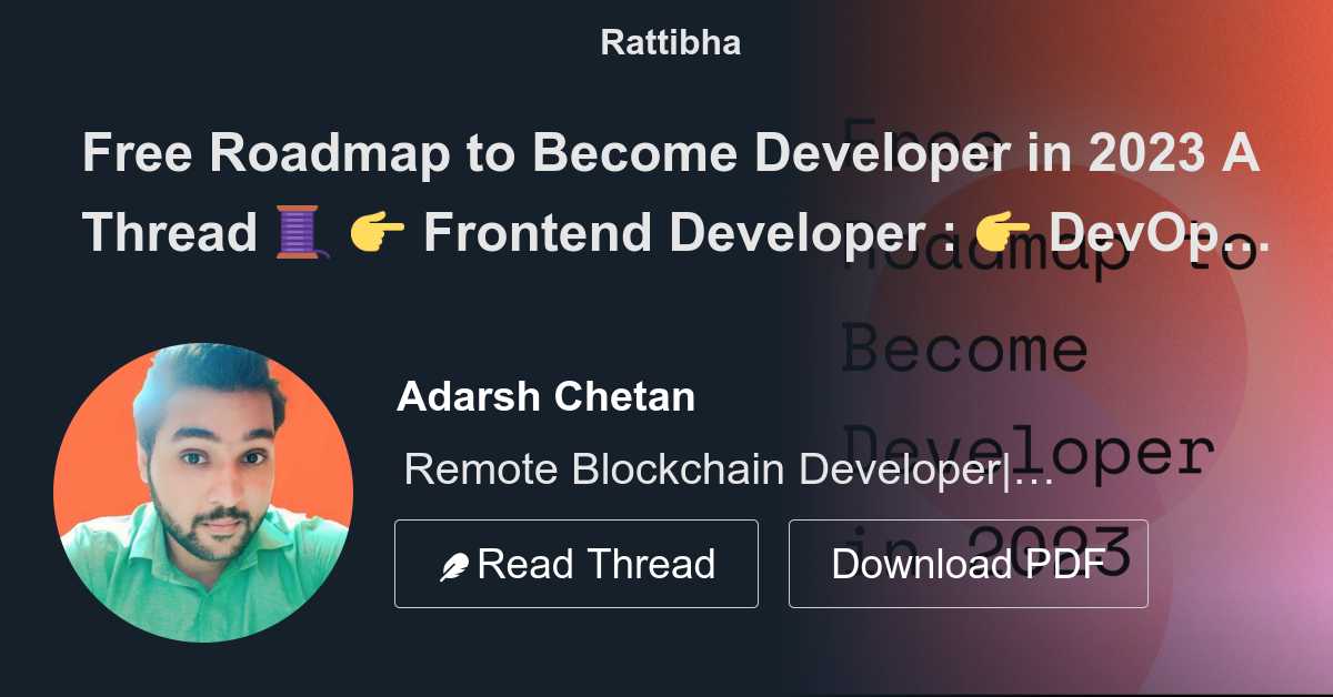Free Roadmap to Become Developer in 2023 A Thread 🧵 - Thread from ...