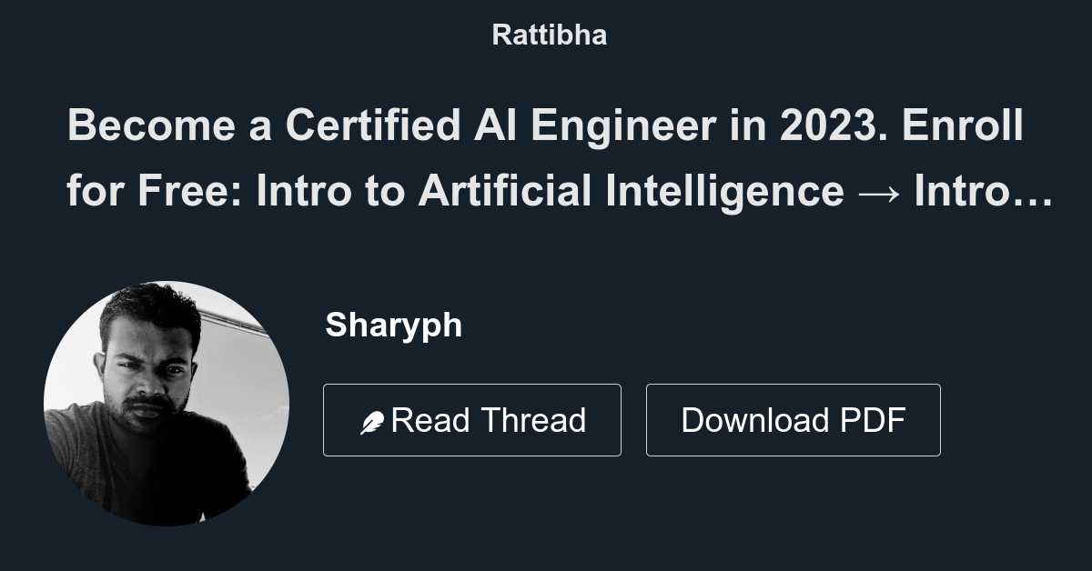 Become a Certified AI Engineer in 2023. Enroll for Free: Intro to Artificial Intelligence →https ...