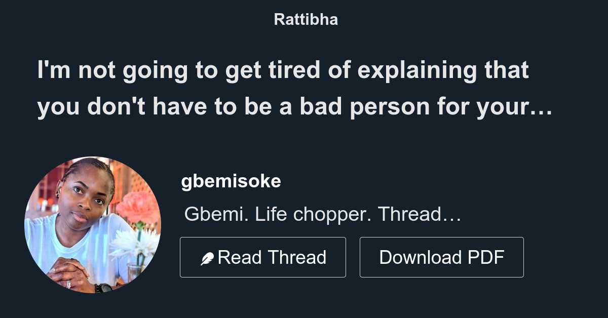 I'm not going to get tired of explaining that you don't have to be a ...