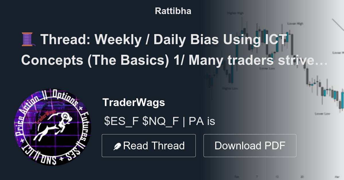 🧵 Thread: Weekly / Daily Bias Using ICT Concepts (The Basics) 1/ Many traders strive to ...