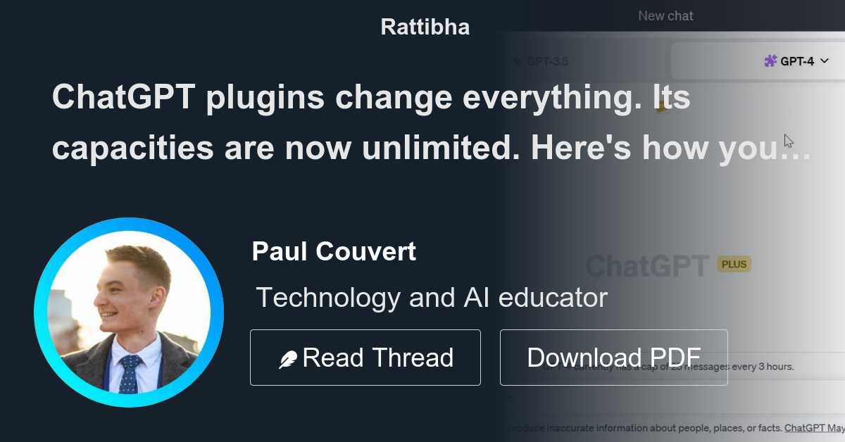 ChatGPT plugins change everything. Its capacities are now unlimited ...