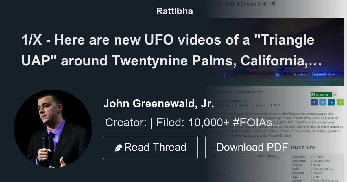 1/X - Here are new UFO videos of a "Triangle UAP" around Twentynine ...