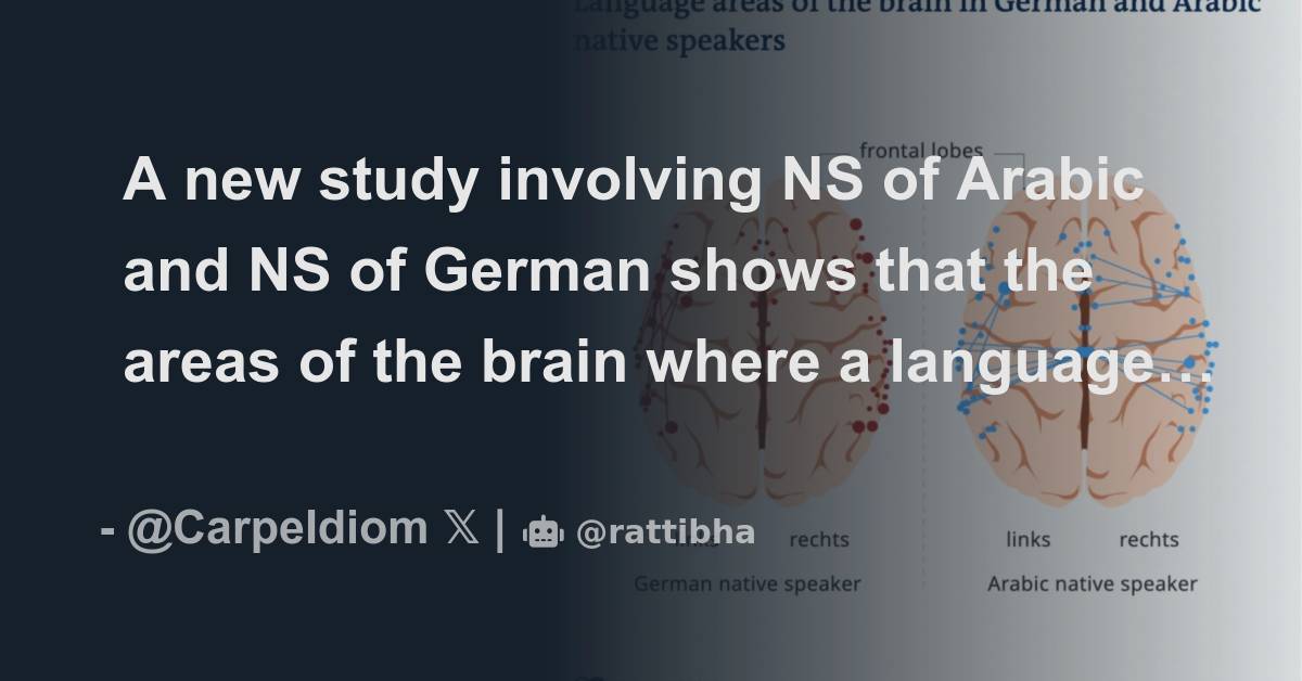 A new study involving NS of Arabic and NS of German shows that the ...