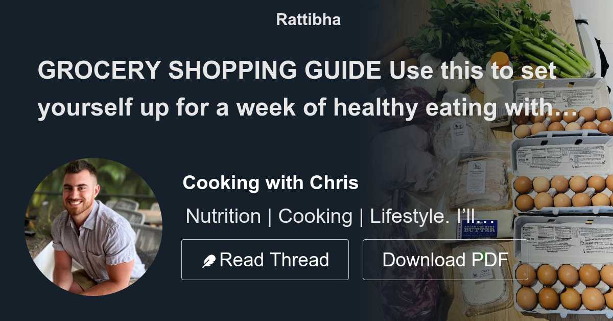 GROCERY SHOPPING GUIDE Use this to set yourself up for a week of ...