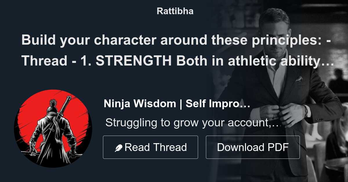 Build your character around these principles: - Thread - - Thread from ...