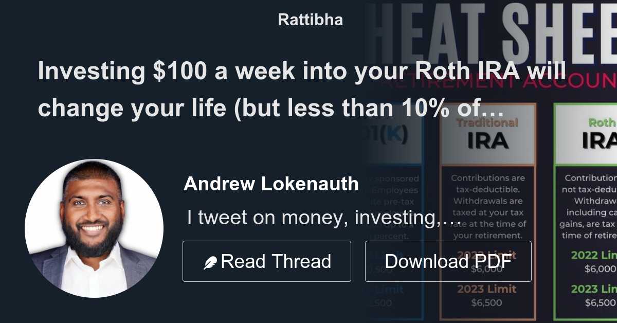 Investing $100 a week into your Roth IRA will change your life (but ...