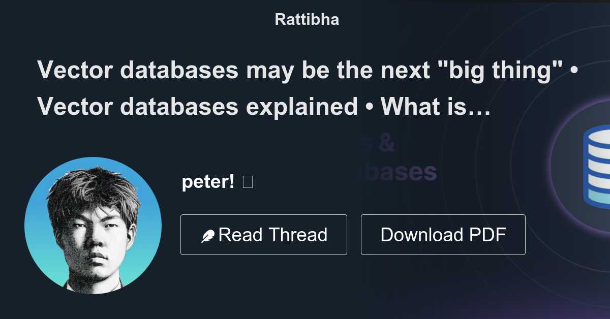 Vector databases may be the next "big thing" • Vector databases ...