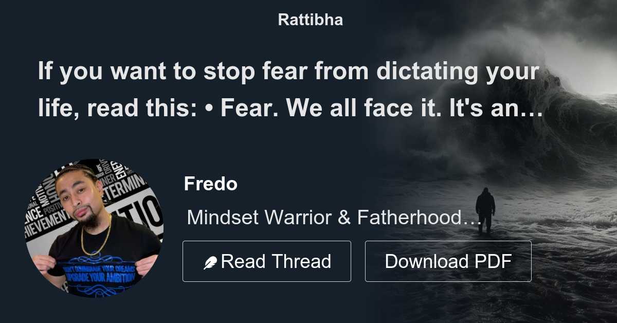 If you want to stop fear from dictating your life, read this: - المسلسل ...